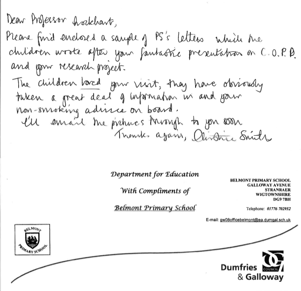 Feedback Letters from Primary Pupils - The BREATH Project